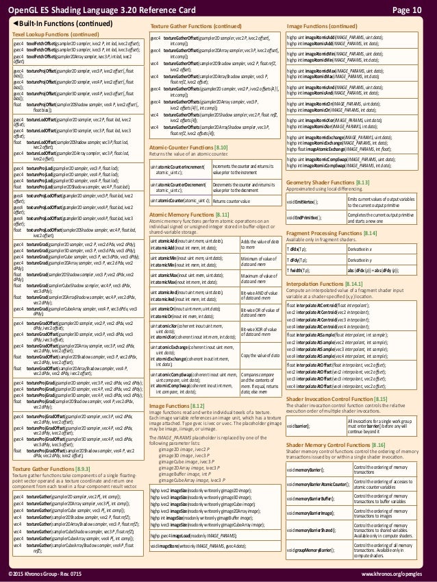 OpenGL ES 3.2 Reference Guide
