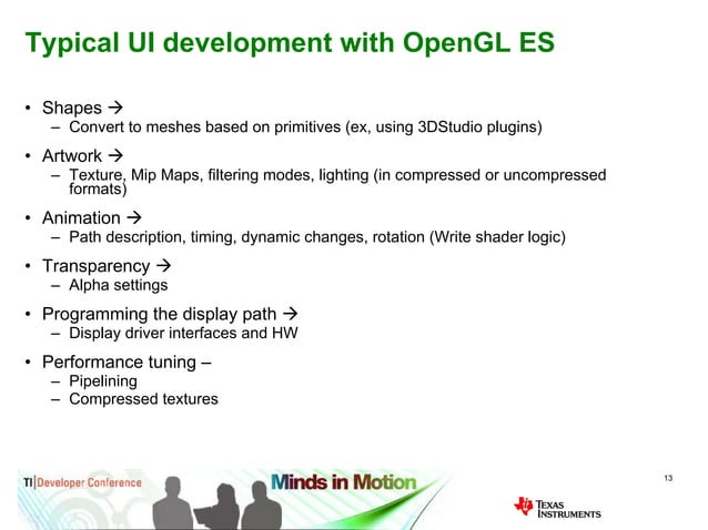 OpenGL ES based UI Development on TI Platforms | PPT