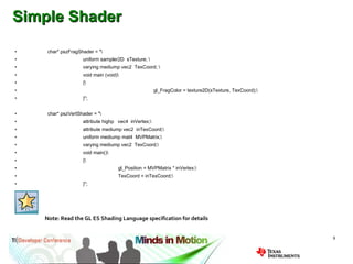 OpenGL ES based UI Development on TI Platforms | PPT