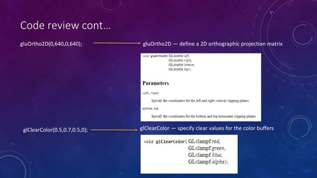 Open gl polygon code review | PPTX | Programming Languages | Computing