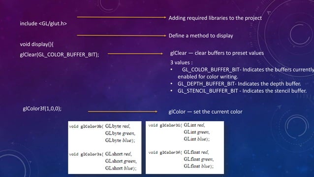 Open gl polygon code review | PPTX | Programming Languages | Computing