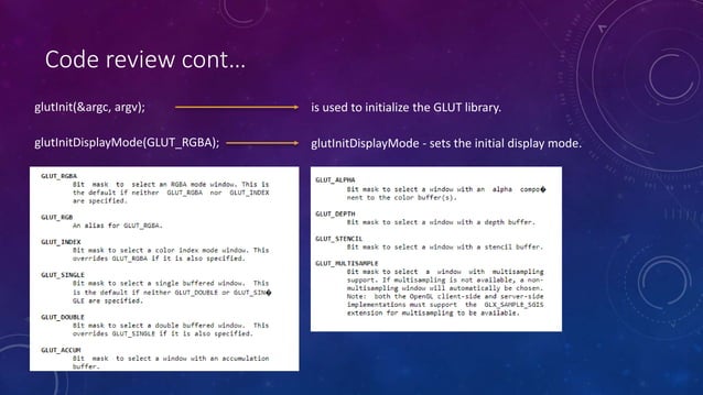 Open gl polygon code review | PPTX | Programming Languages | Computing