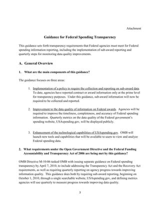 Open Government Directive - Spending Transparency 04062010 | PDF