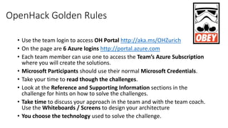 Microsoft IoT & Data OpenHack Zürich Day 2 | PPT