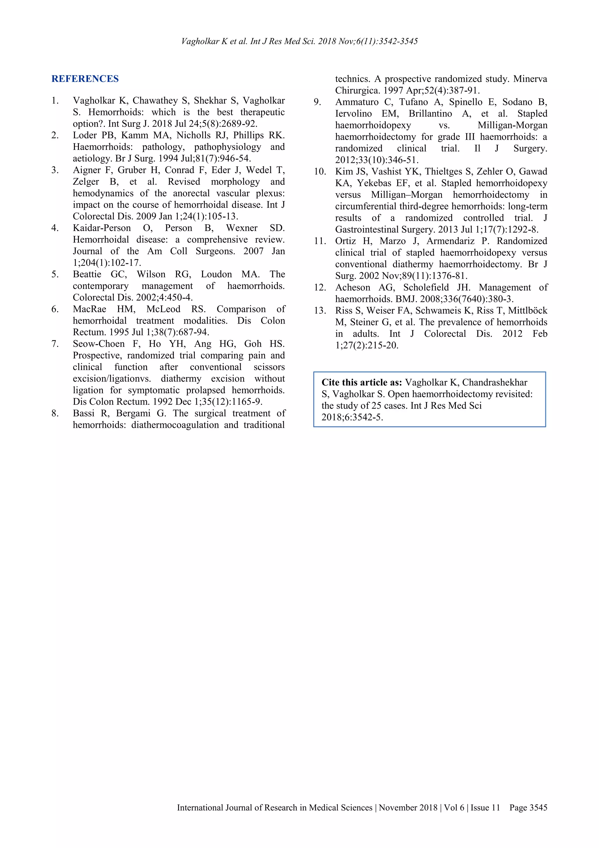 Open haemorrhoidectomy revisited: the study of 25 cases | PDF