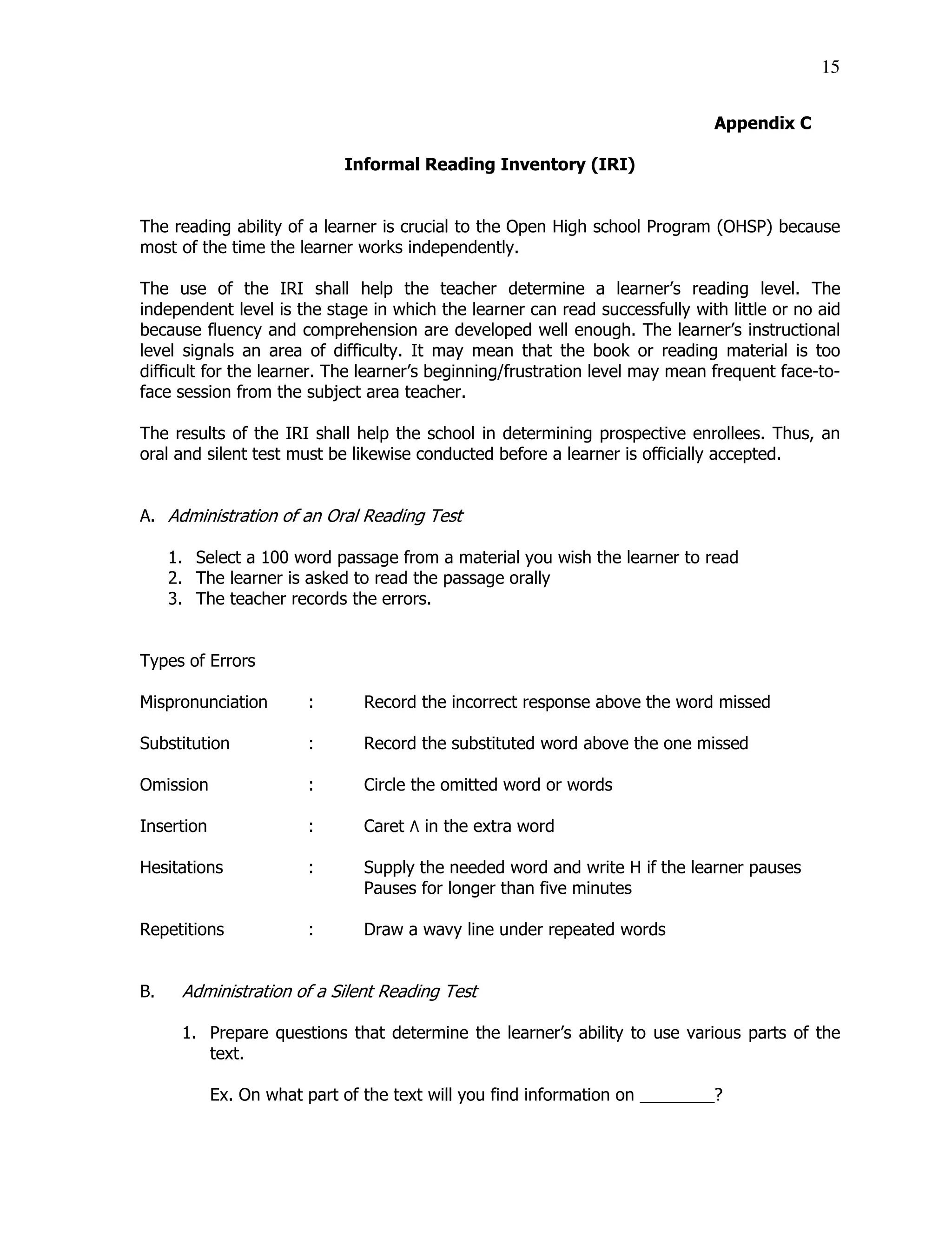 Open High School Program Handbook | PDF