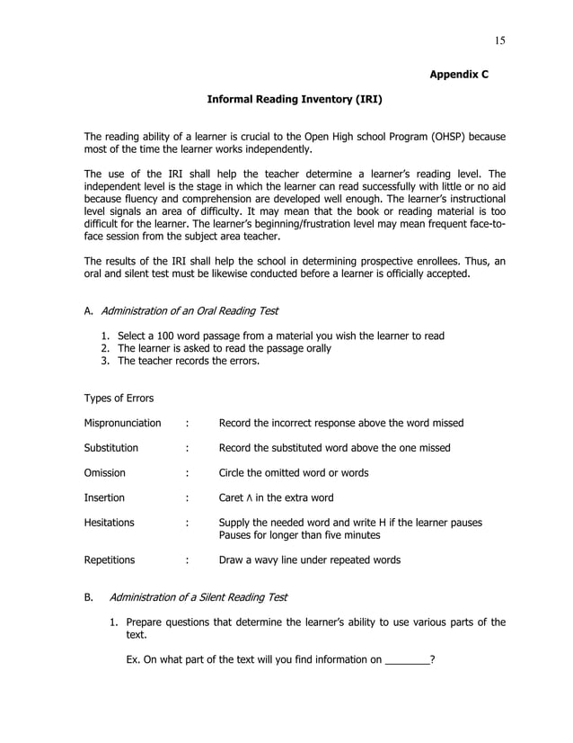 Open High School Program Handbook | PDF