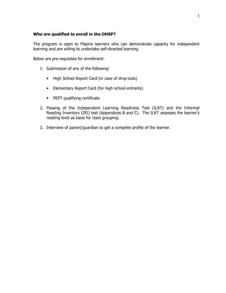 Open High School Program Handbook | PDF