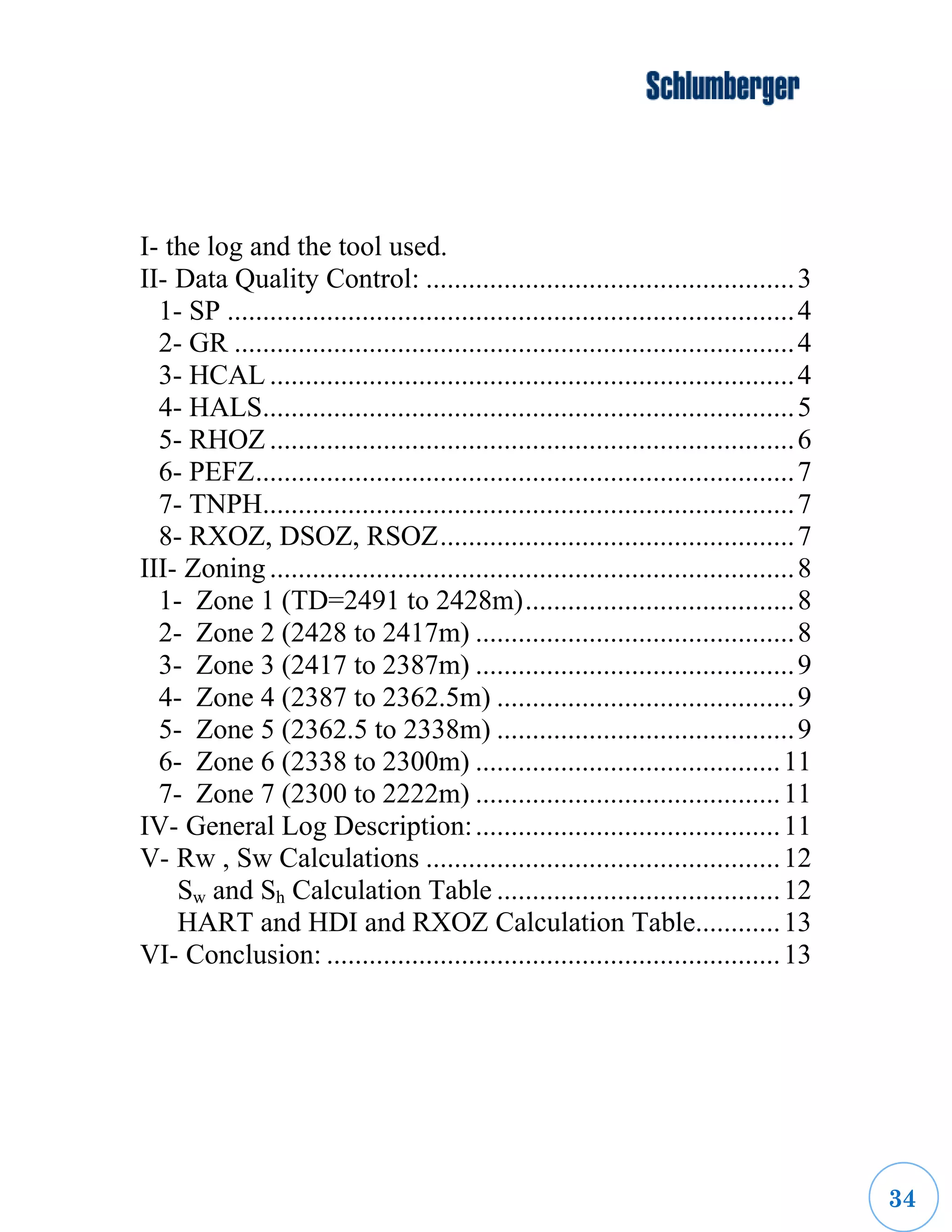 Openhole wireline logging and interpretation schlum. report-33-46 | PDF