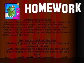 Maus 4th Grade Parent Orientation | PPT