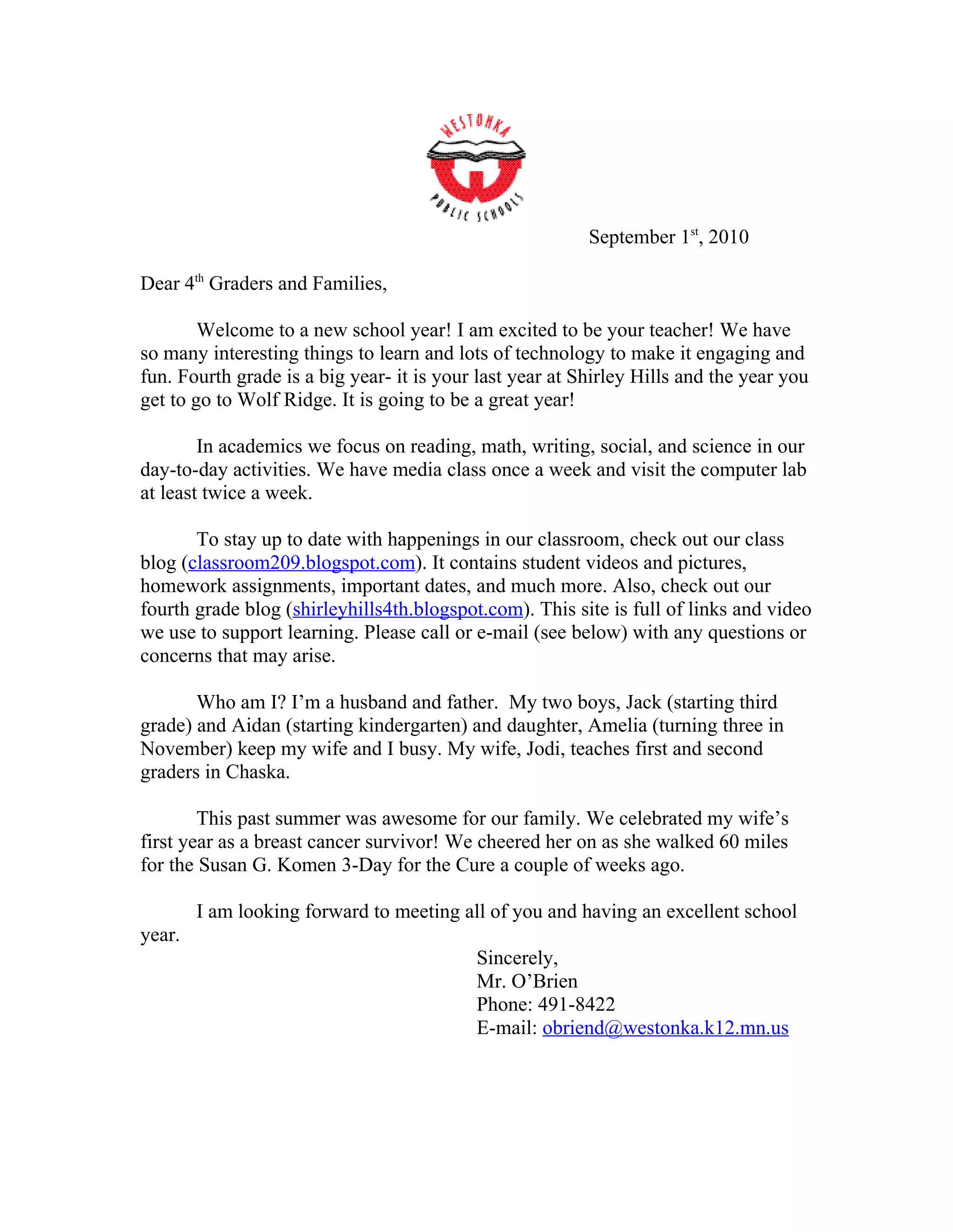 Open House Letter | DOC