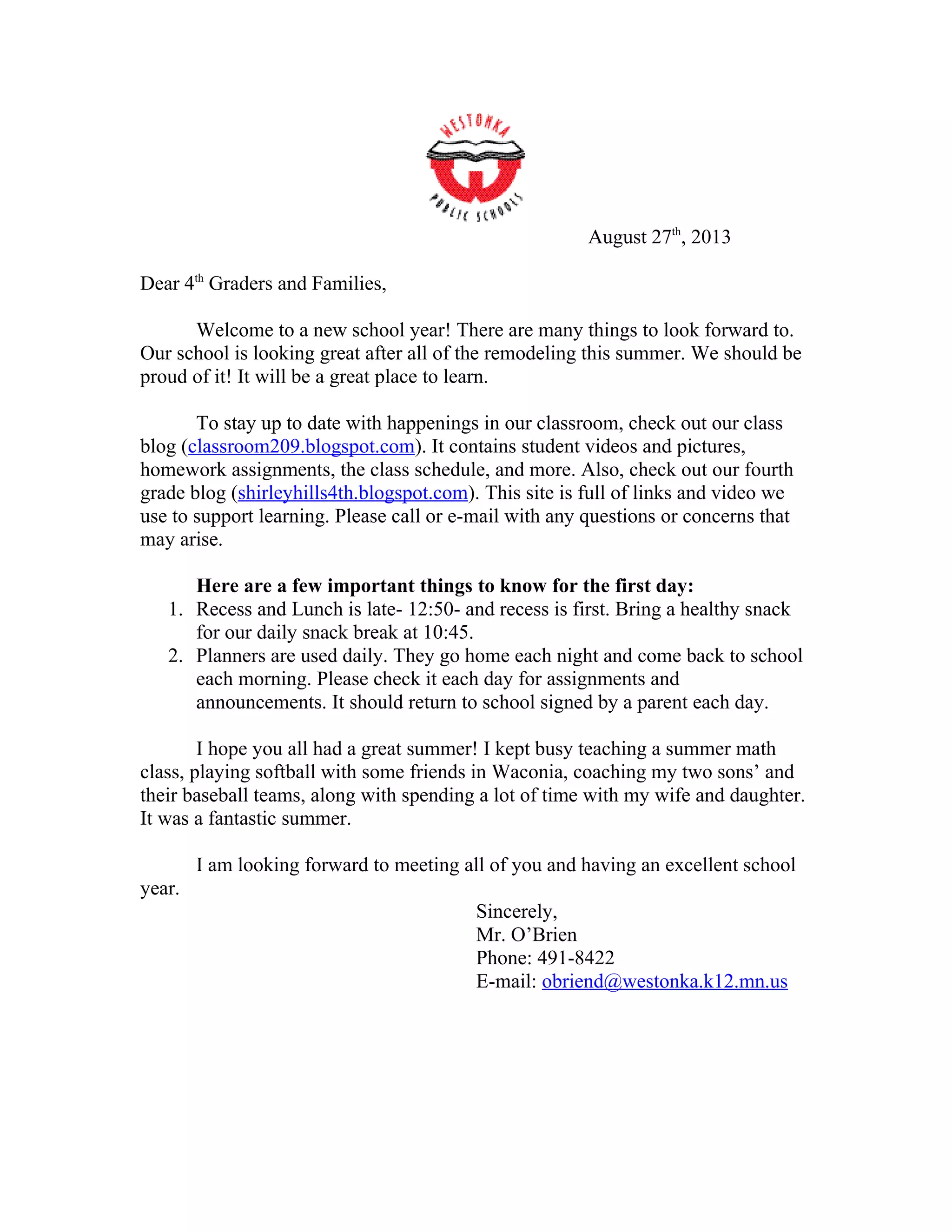 Open House Letter | PDF