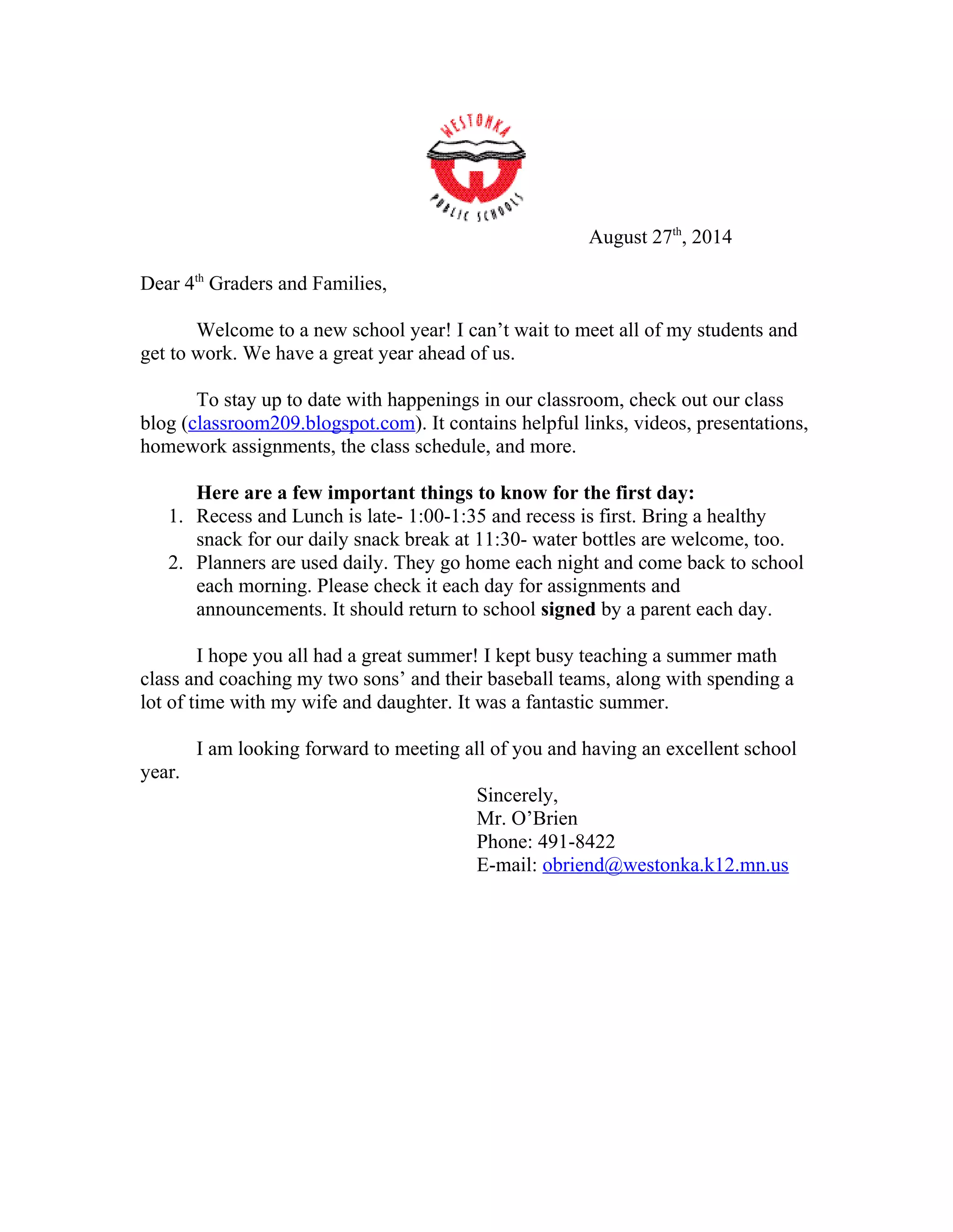 Open House Letter | DOC