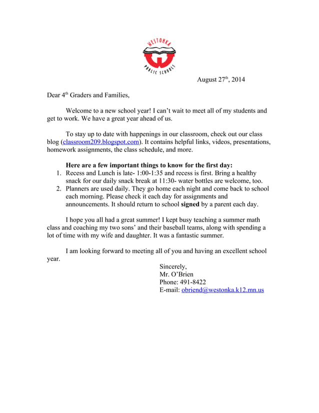 Open House Letter | DOC