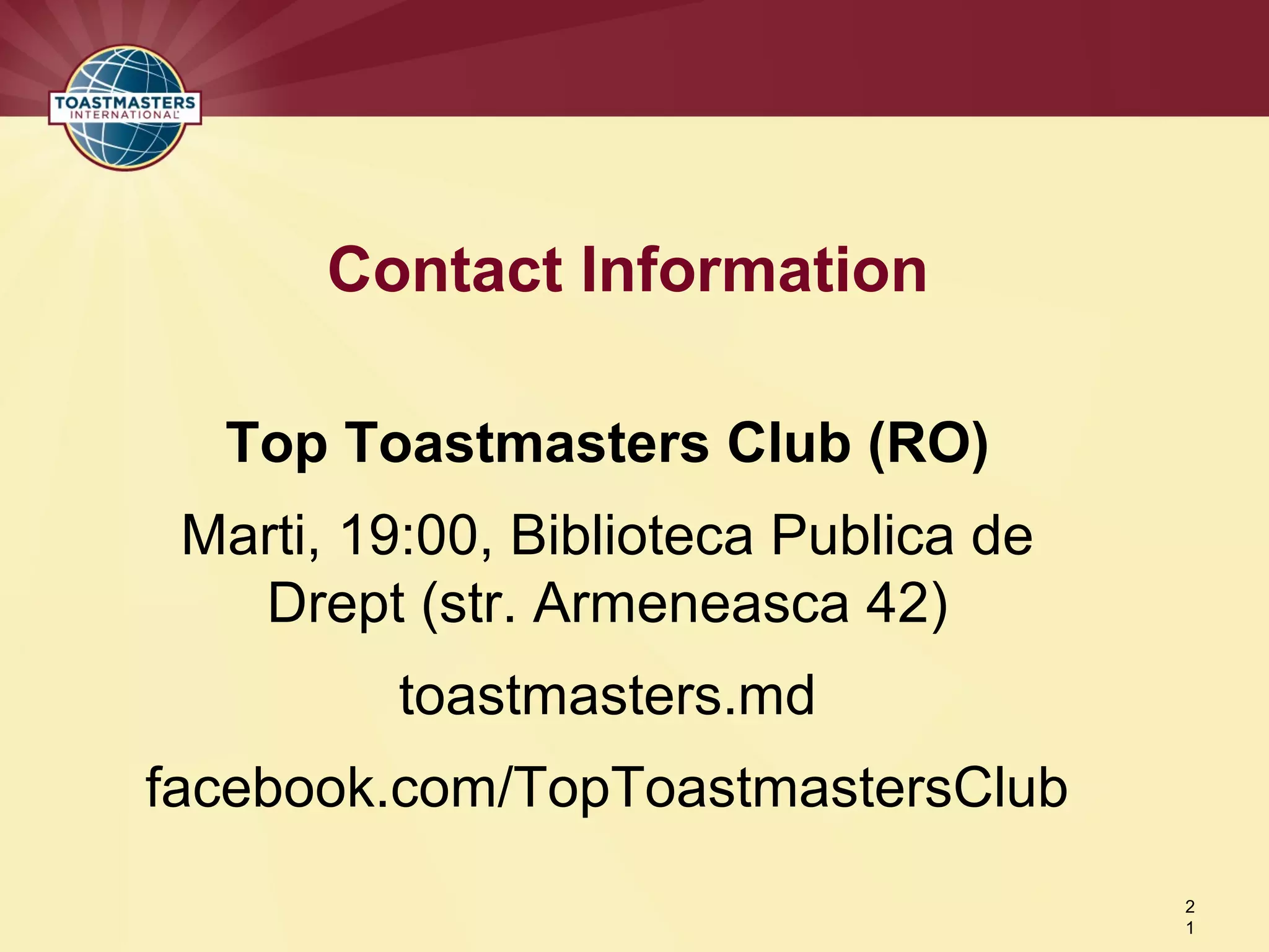 Toastmasters Chisinau | PPT