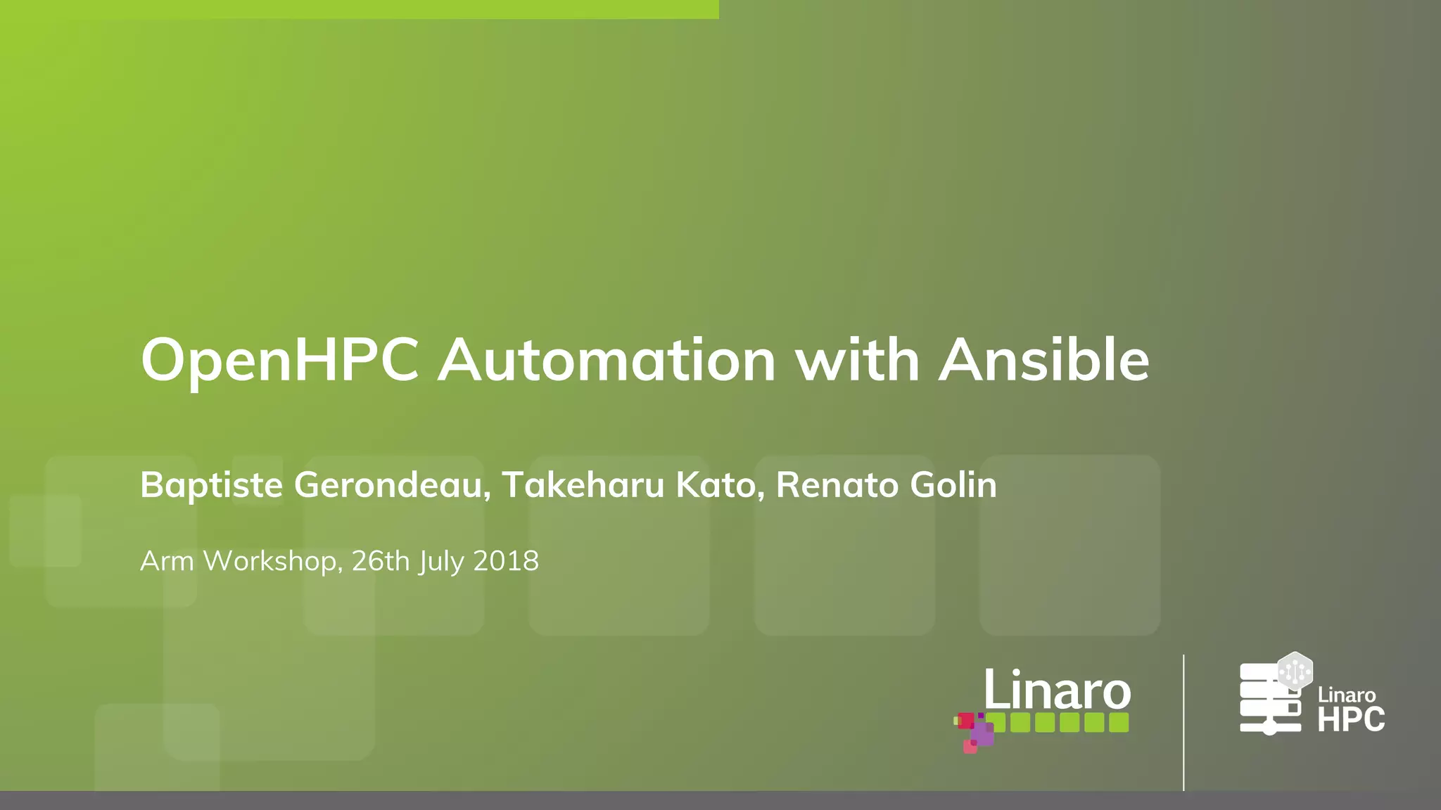 OpenHPC Automation with Ansible - Renato Golin - Linaro Arm HPC Workshop 2018 | PDF | Cloud ...