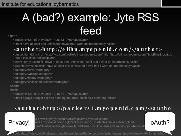 OpenID @ Winterschool 2008 | PPS