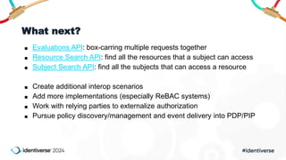 OpenID AuthZEN Interop Read Out - Authorization | PPTX