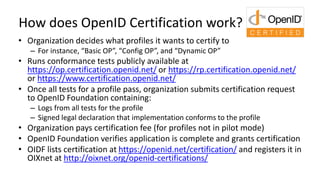 OIDF Workshop at European Identity Conference 2019 -- 5/14/2019 -- OpenID Certification Program ...