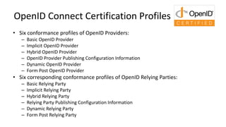 OIDF Workshop at European Identity Conference 2019 -- 5/14/2019 -- OpenID Certification Program ...