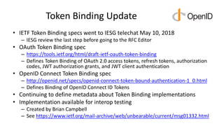 OpenID Foundation Workshop at EIC 2018 - OpenID Enhanced Authentication ...