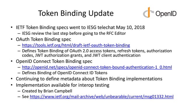 OpenID Foundation Workshop at EIC 2018 - OpenID Enhanced Authentication ...
