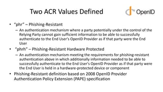 OpenID Foundation Workshop at EIC 2018 - OpenID Enhanced Authentication ...