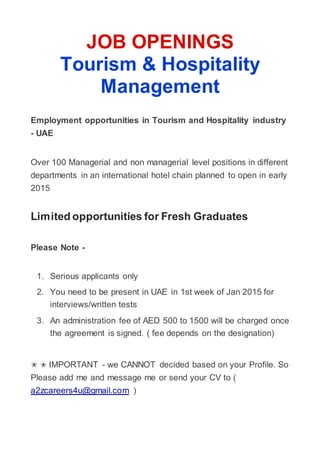 UAE JOB Openings | DOC