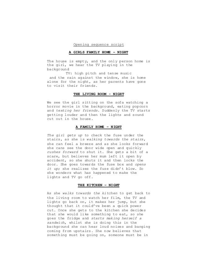 Opening sequence Script - Nicole Clark
