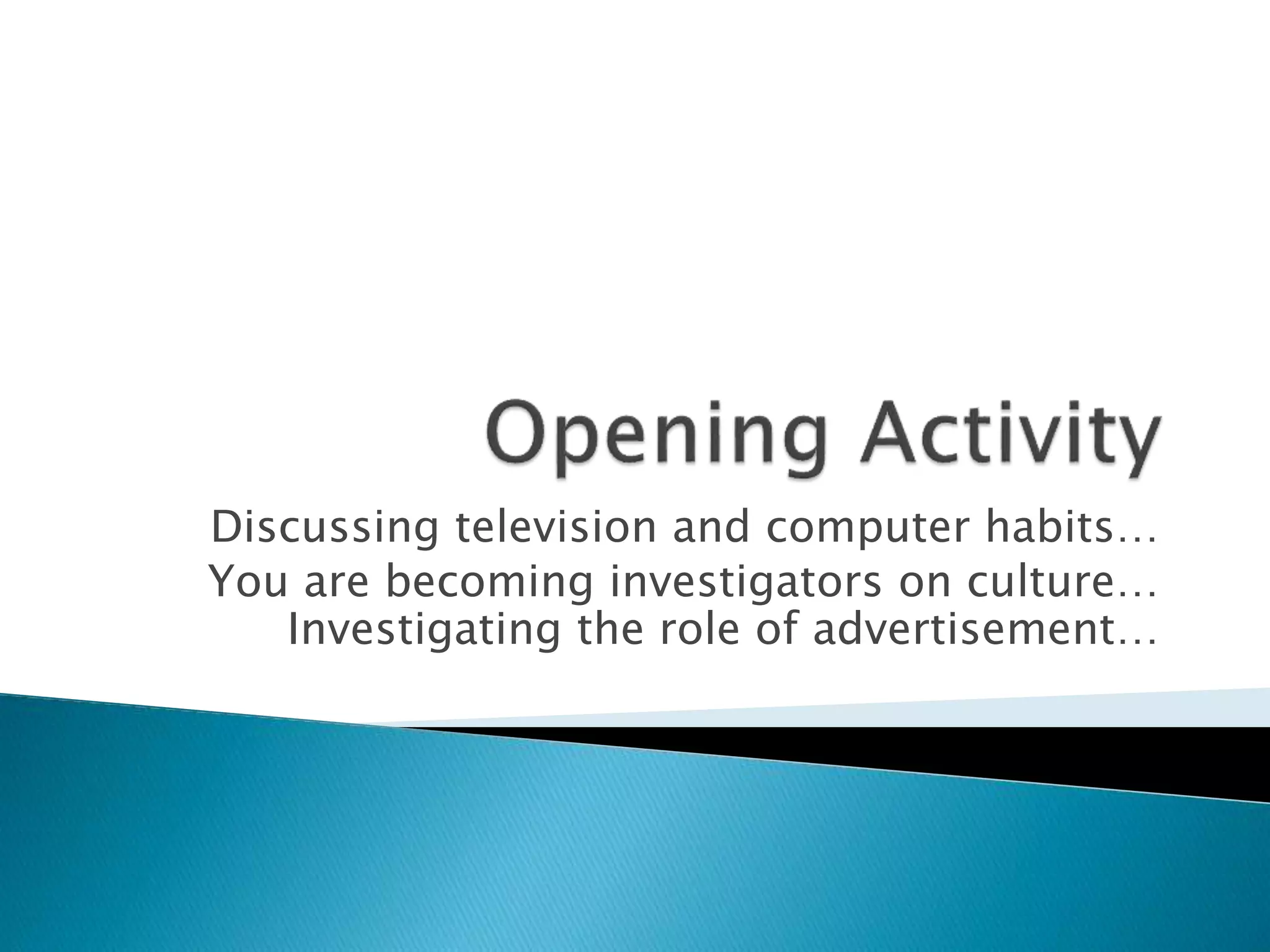 Opening activity | PPT
