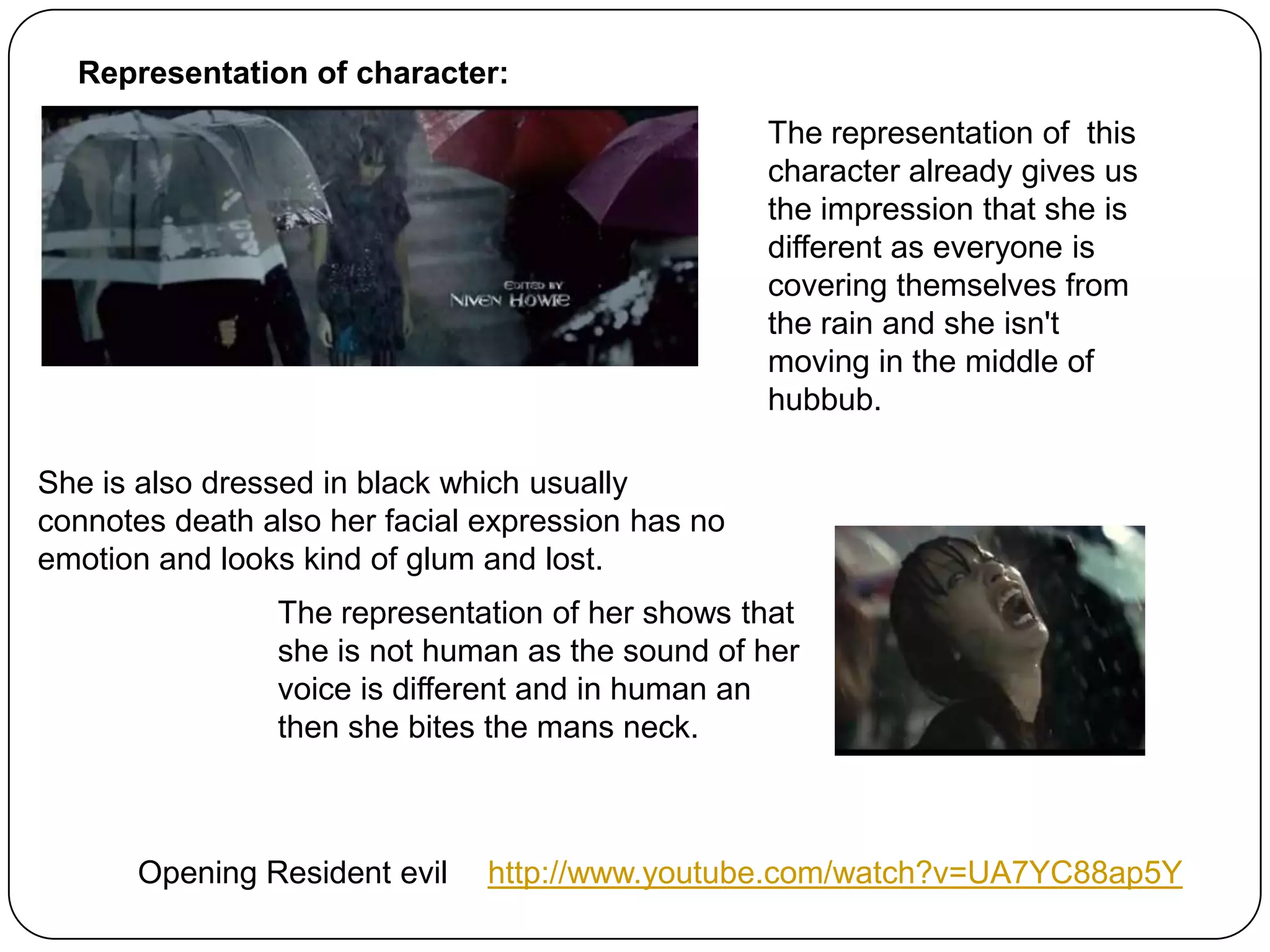 Opening analysis of resident evil | PPTX