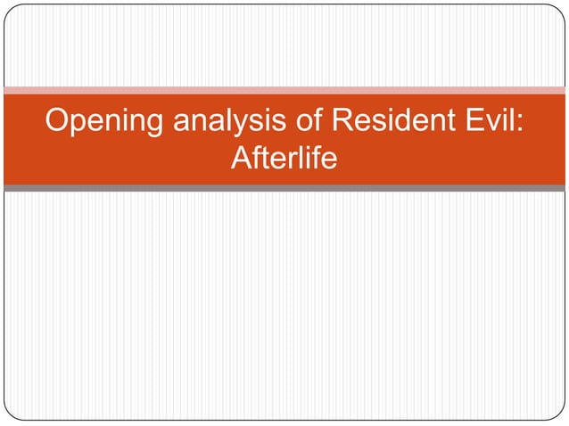 Opening analysis of resident evil | PPT