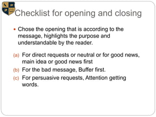 Opening and closing of business message | PPT