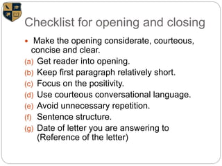 Opening and closing of business message | PPT