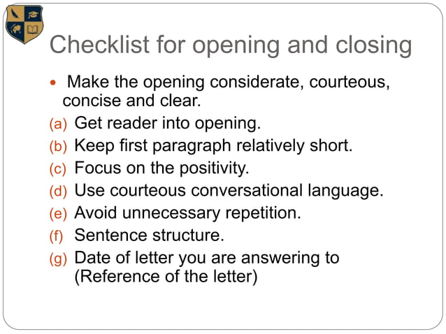 Opening and closing of business message | PPT