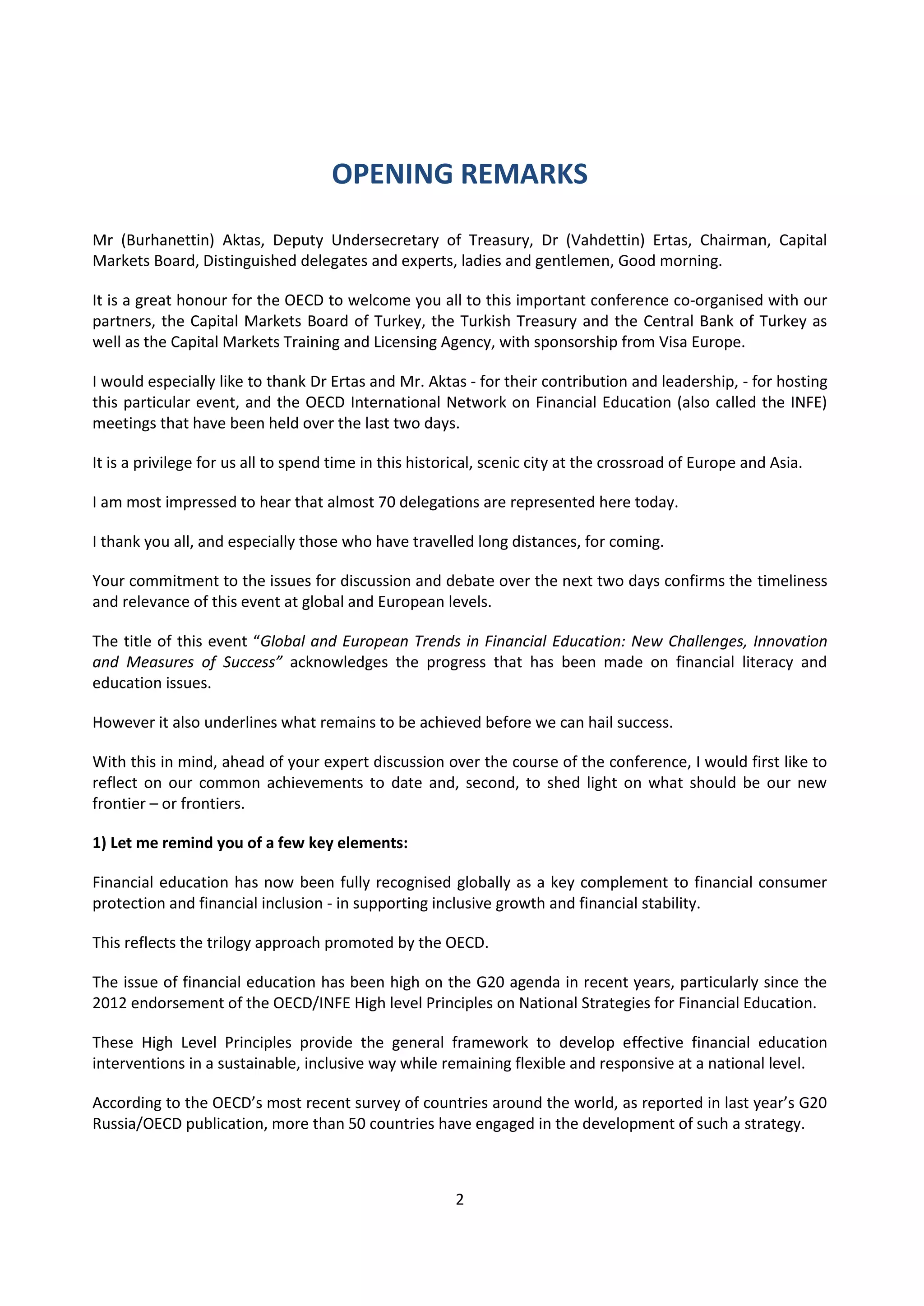 Rintaro Tamaki, OECD Deputy Secretary-General - Opening and Closing Remarks | PDF