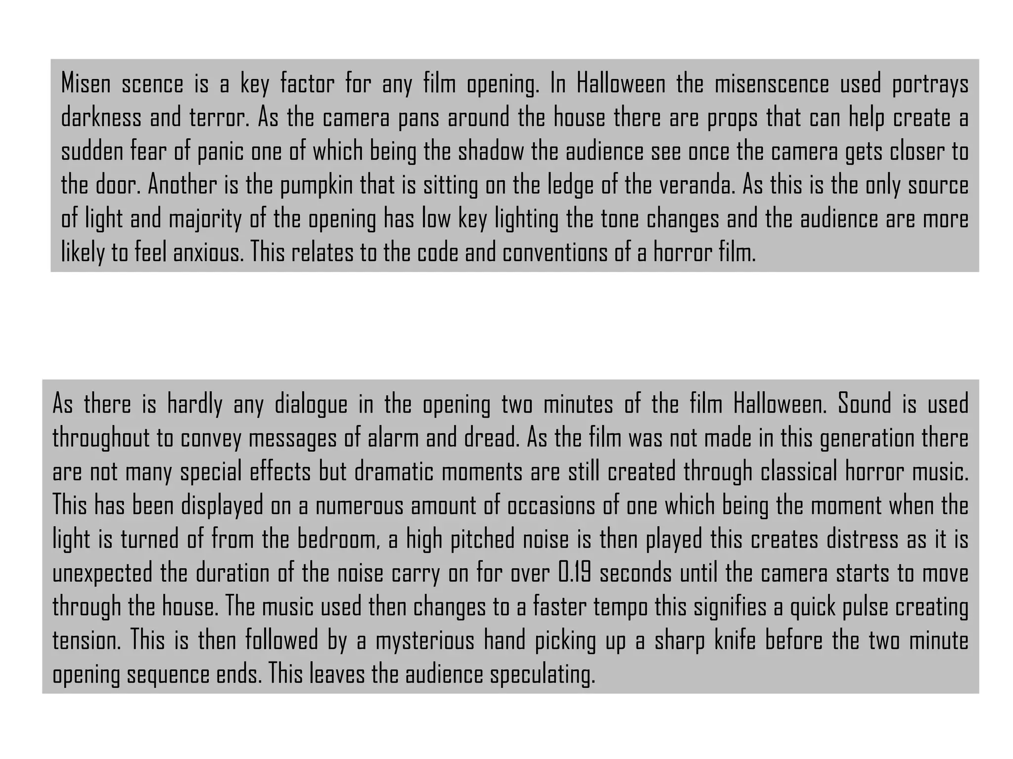 Analysis of two minute film sequences | PPT