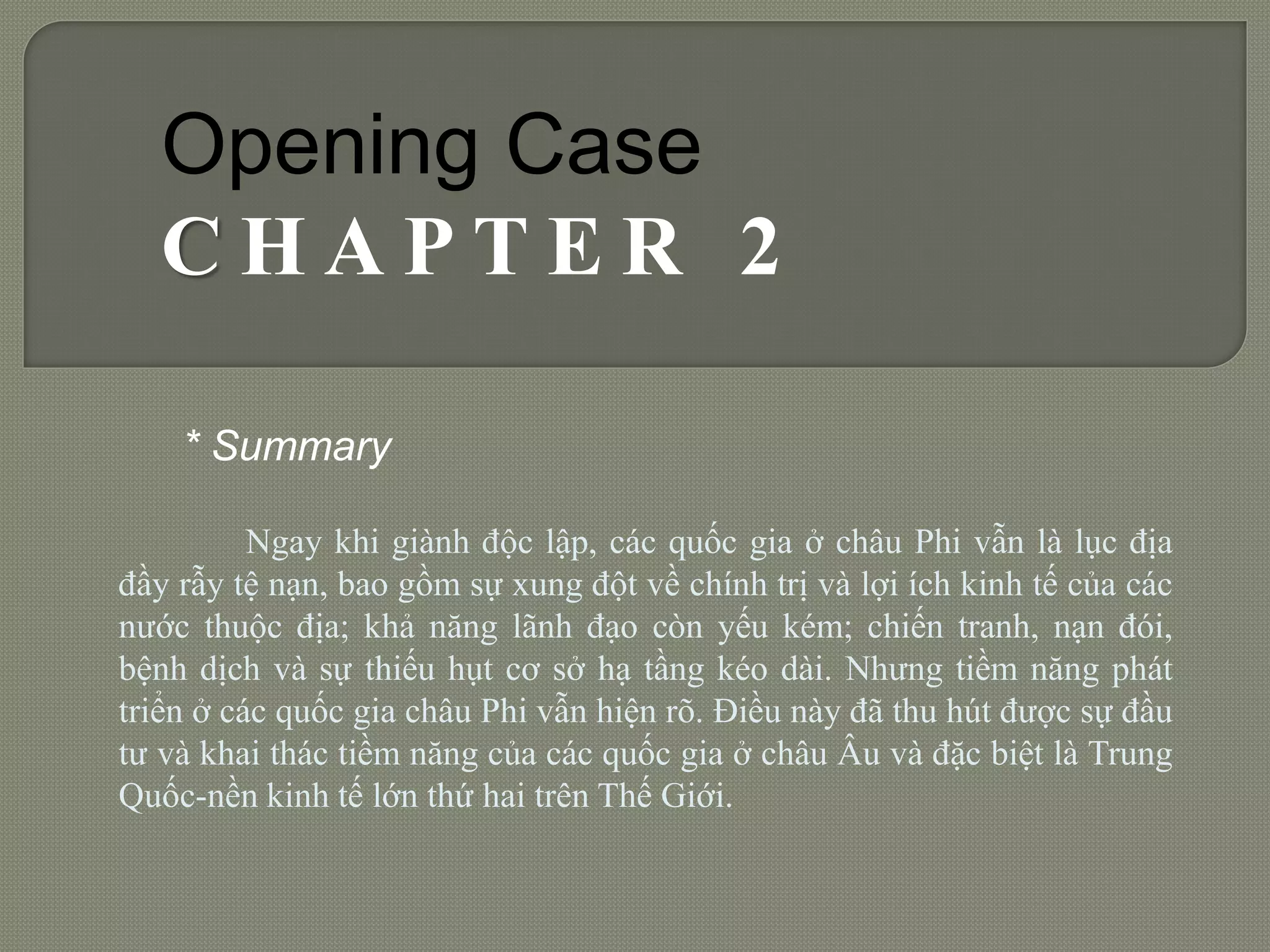 Opening case-chapter 2 | PPT