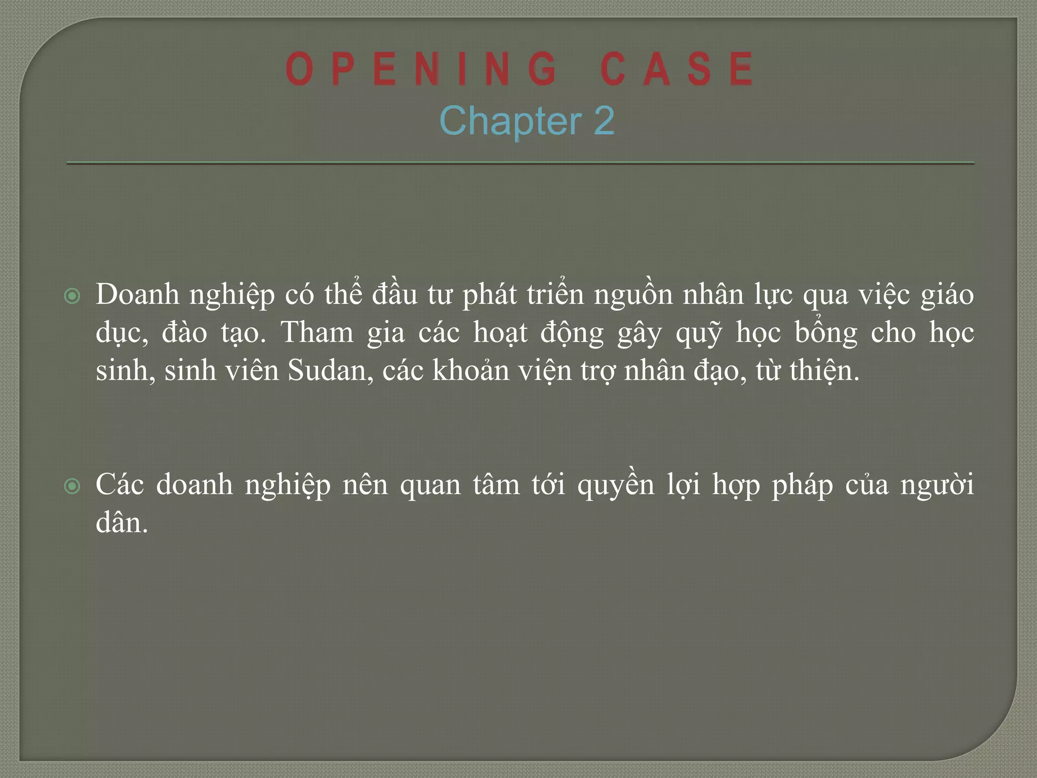 Opening case-chapter 2 | PPT