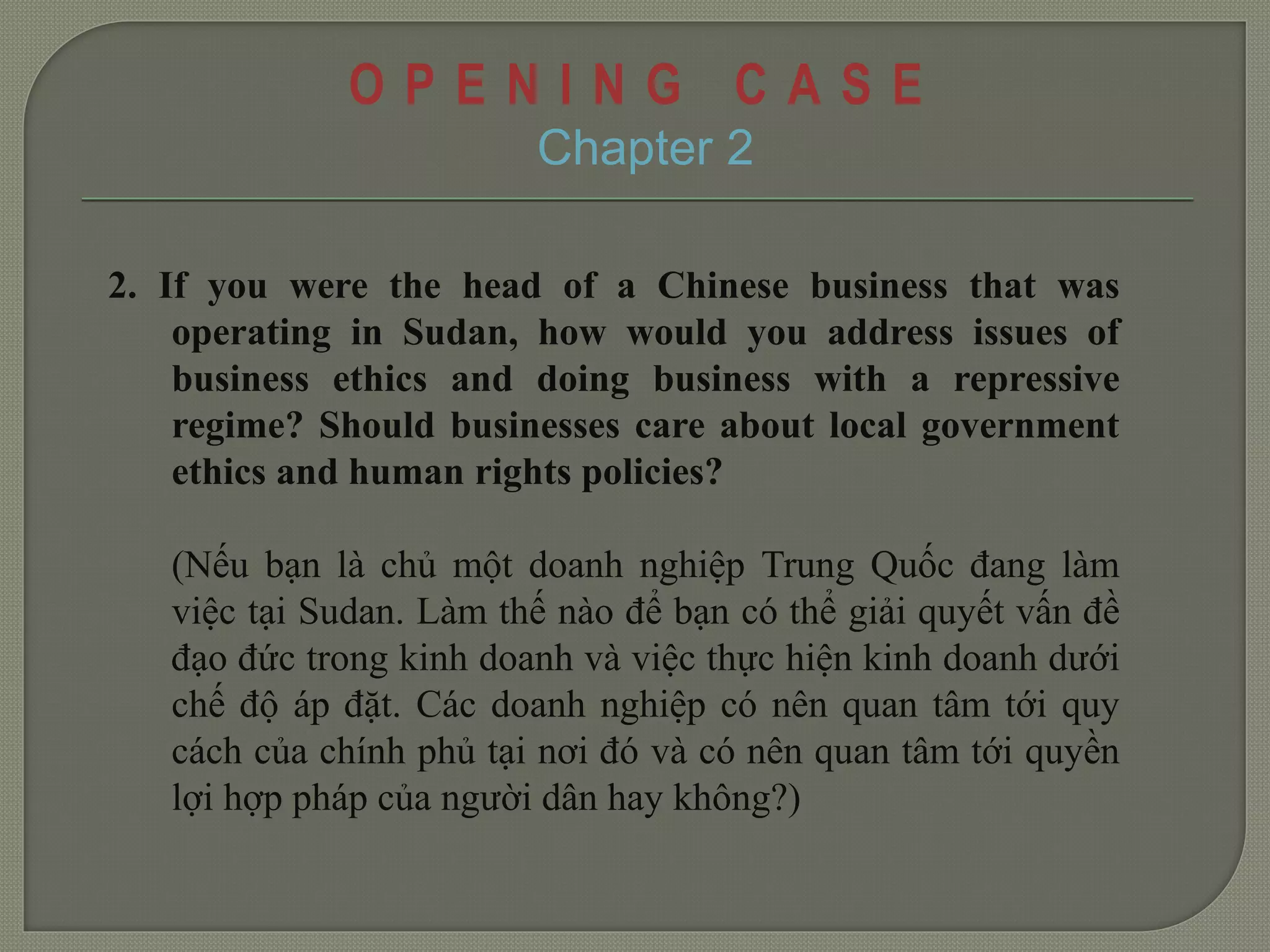 Opening case-chapter 2 | PPT