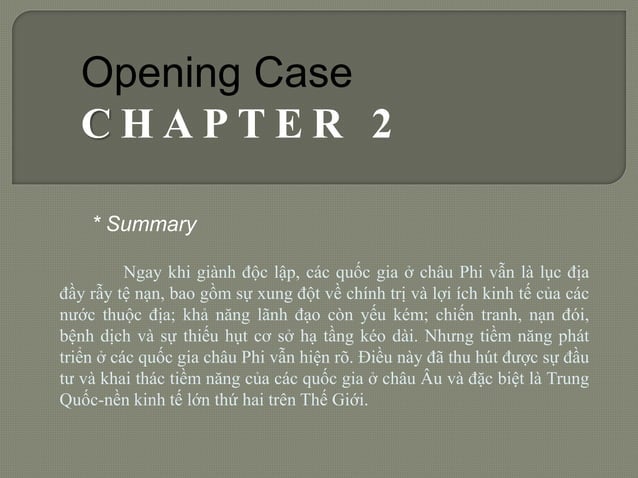 Opening case-chapter 2 | PPT