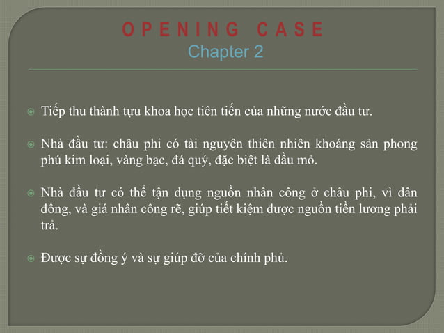 Opening case-chapter 2 | PPT