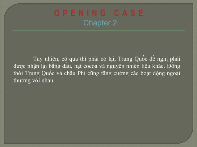 Opening case-chapter 2 | PPT