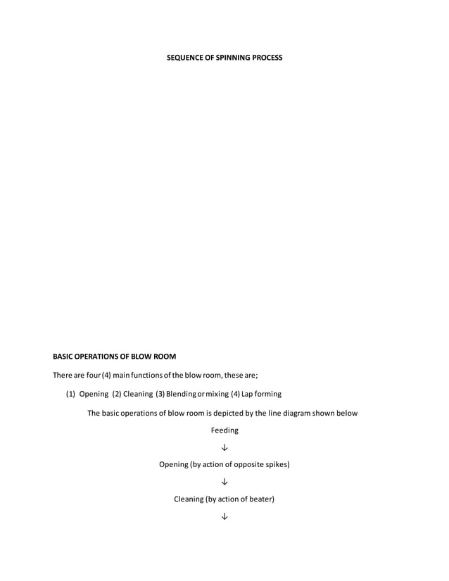 Opening, cleaning, mixing & blending | DOCX