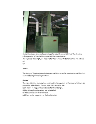 Opening, cleaning, mixing & blending | DOCX