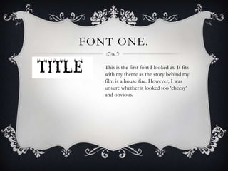 Opening credit fonts | PPT