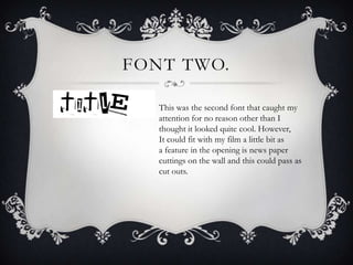 Opening credit fonts | PPT