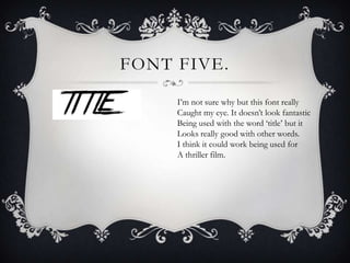 Opening credit fonts | PPT