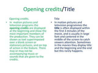 Opening credits and titles | PPT