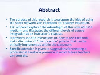 Opening Facebook for Education | PPT